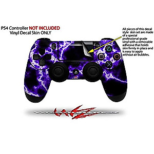 WraptorSkinz Skin compatible with Sony PS4 Dualshock Controller PlayStation 4 Original Slim and Pro Electrify Purple (CONTROLLER NOT INCLUDED)