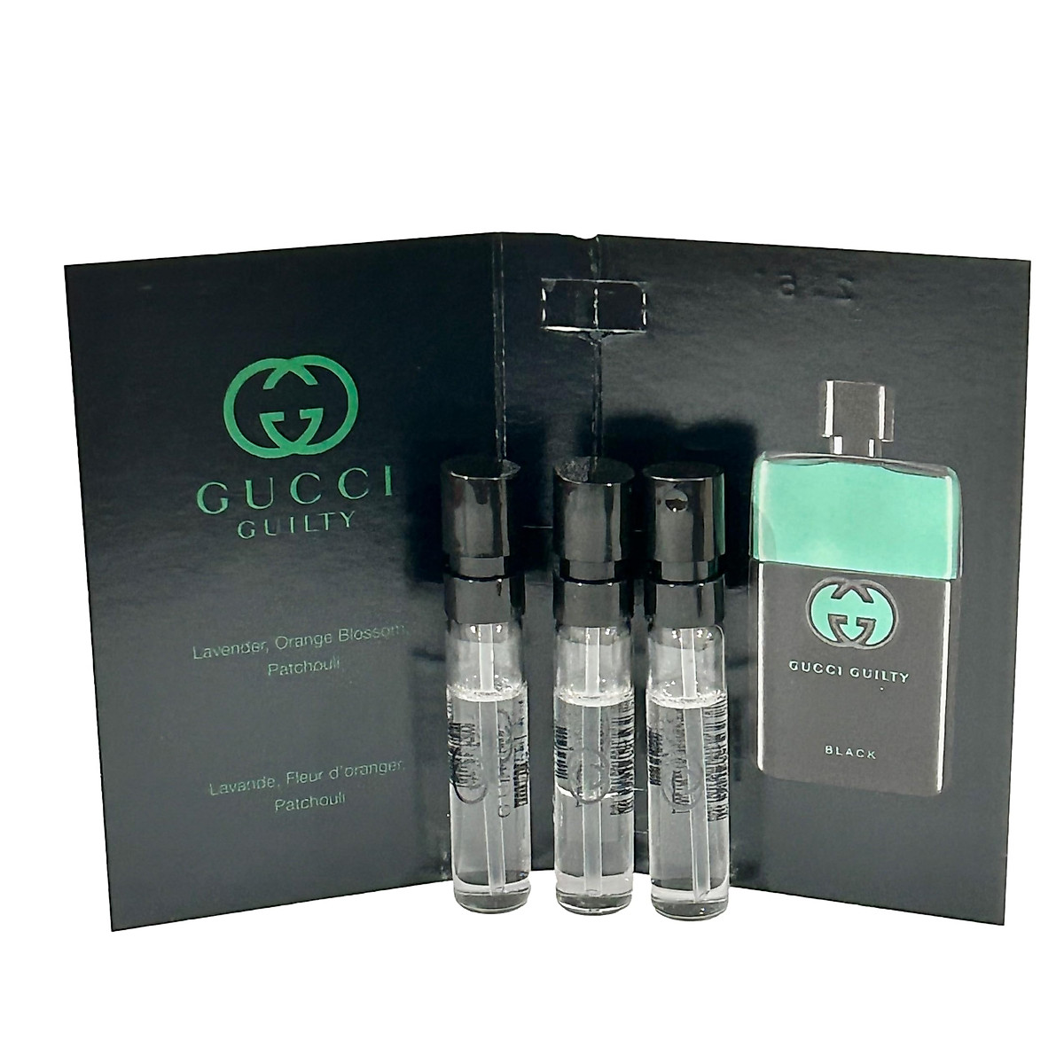 Gucci Guilty Black Sample Perfume Men EDT Spray Pour Homme MINI SMALL Travel Size 1.5 ML / 0.05 (3676) - set of 3