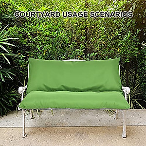 BASANOB Porch Swing Cushions Cover, Three Seat Swing Replacement Cushion Cover, Anti-Fading and Anti-Slip Starp Rope Design Bench Cushion Cover for Outdoor Furniture (Green, 60" W x 40" D x 4" Thick)