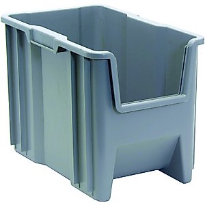 Quantum Storage K-QGH600GY-2 2-Pack Giant Stacking Container, 17-1/2" x 10-7/8" x 12-1/2", Gray