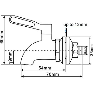 Stainless Works SSS012 Stainless Steel Beverage Dispenser Replacement Spigot (fits 1/2 inch Opening)
