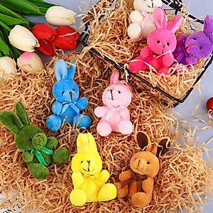 Elcoho 16 Pack Easter Plush Bunnies Stuffers Bunny Plush Bunny Animals Easter Baskets Filler Easter Party Favor