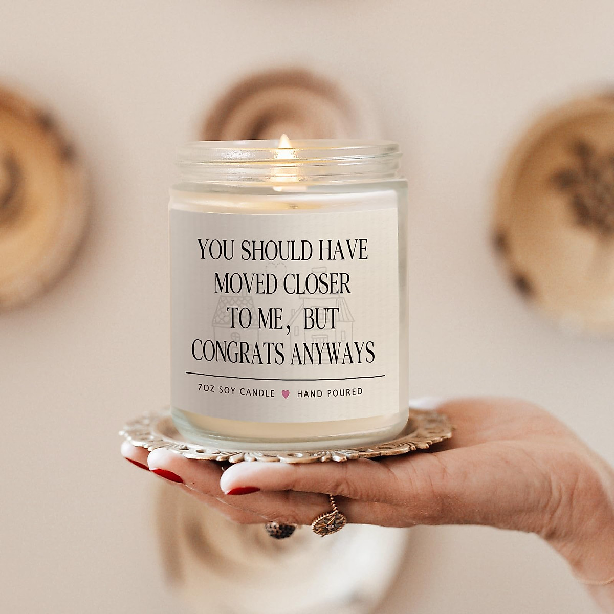 SteadStyle House Warming Gifts for New House, Housewarming Gifts 7oz Lavender Scented Candle, Funny First Time House Warming Gift Ideas, New Homeowner Gift, Neighbor Gifts for Women