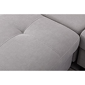 Aeffze Modular Sectional Sofa with Storage Ottoman L-Shaped 6 Seater Velvet Fabric Couch Contemporary Modern Corner Sofa Convertible Reversible Upholstered Couch for Living Room (Light Grey)