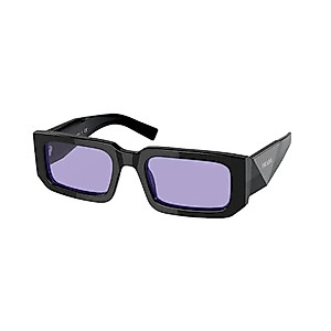 Prada PR06YS 02Z01O 53MM Black/Blue/Violet Rectangle Sunglasses for Men + BUNDLE with Designer iWear Complimentary Eyewear Kit