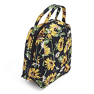 Vera Bradley Campus Backpacks, Black-Recycled Cotton withVera Bradley Bunch Lunch Bag, Sunflowers-Recycled Cotton