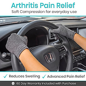 Vive Compression Arthritis Gloves - Comfortable Fit for Men and Women - Full Finger for Rheumatoid, Osteoarthritis
