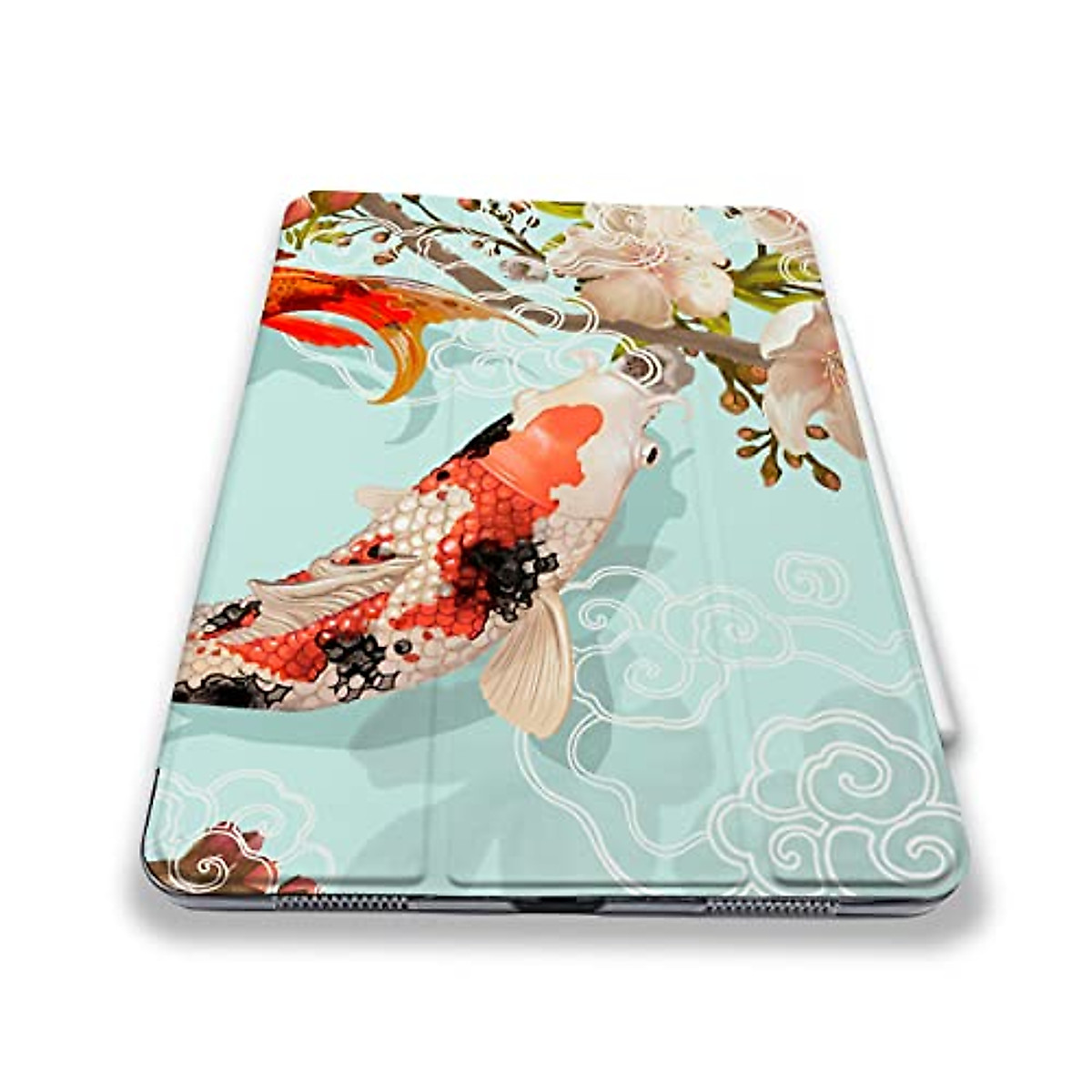 Cute Kawaii Japanese Fish Koi Pattern Case Compatible with All Generations iPad Air Pro Mini 5 6 11 inch 12.9 10.9 10.2 9.7 7.9 Plastic Fabric Cover Slim Smart Stand SN666 (8.3" Mini 6th gen)