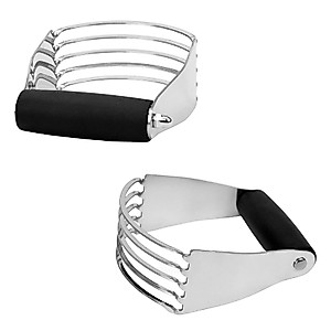 Dough Blender Heavy Duty Pastry Cutter Stainless Steel Butter Cutter Professional Baking Tool For Mixing Flour Butter (Black)