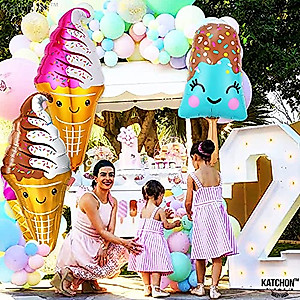 KatchOn, Giant Ice Cream Balloon - 39 Inch, Pack of 3 | Ice Cream Party Decorations | Popsicle Balloons for Ice Cream Birthday Party Decorations | Ice Cream Cone Balloon for Ice Cream Decorations