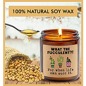 What The Fucculent Candle - Funny Gift for Her - Gift for Plant Lover - Plant Decor - Crazy Plant Lady - Lavender Scented Candles - Soy Candles