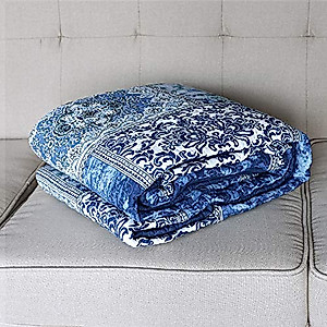 NEWLAKE Cotton Bedspread Quilt Sets and Quilted Throw Blanket Bundle