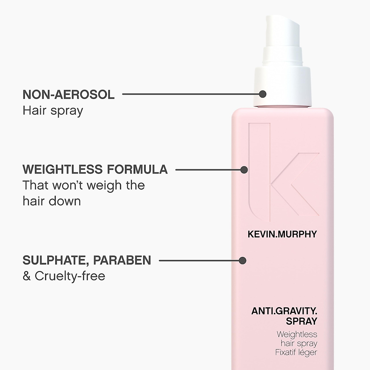 KEVIN.MURPHY ANTI.GRAVITY.SPRAY - Hair Spray for Volume & Shine - For All Hair Types - Non-Aerosol - Weightless Hair Care - 150 mL / 5.1 fl oz