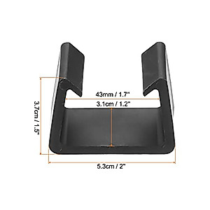 PATIKIL Patio Furniture Clips, 8 Pack 43mm Dia Sofa Rattan Furniture Clamps Wicker Fixed Connection Chair Fasteners for Outdoor Garden, Black