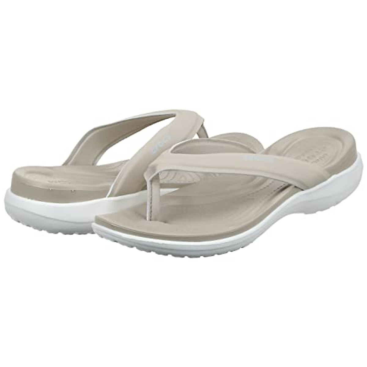 Crocs Capri V Sporty Flip Flops | Sandals for Women, Cobblestone, 11