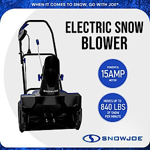 Snow Joe 15-Amp Electric Snow Blower, 22-Inch, Dual LED Lights, Bonus Cover Included