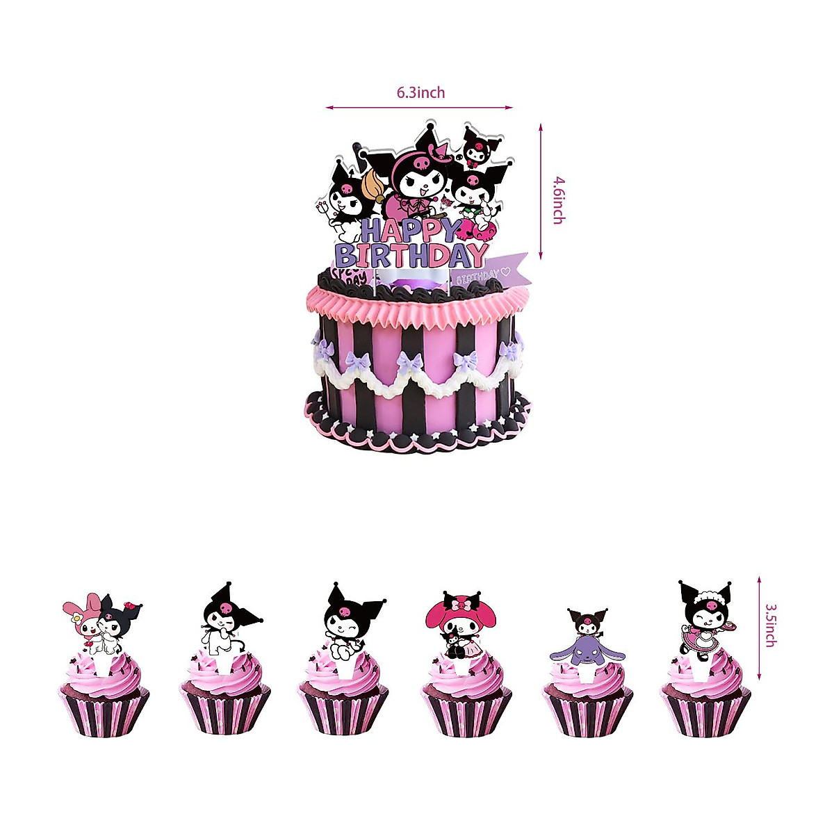 Kawaii Anime Cute Birthday Party Supplies, Cute Kitten Party Decorations Include Backdrop, Balloons, Tableware, Cupcake Toppers, Tablecloth, Stickers, Pink Kitten Themed Party Decorations for Girls