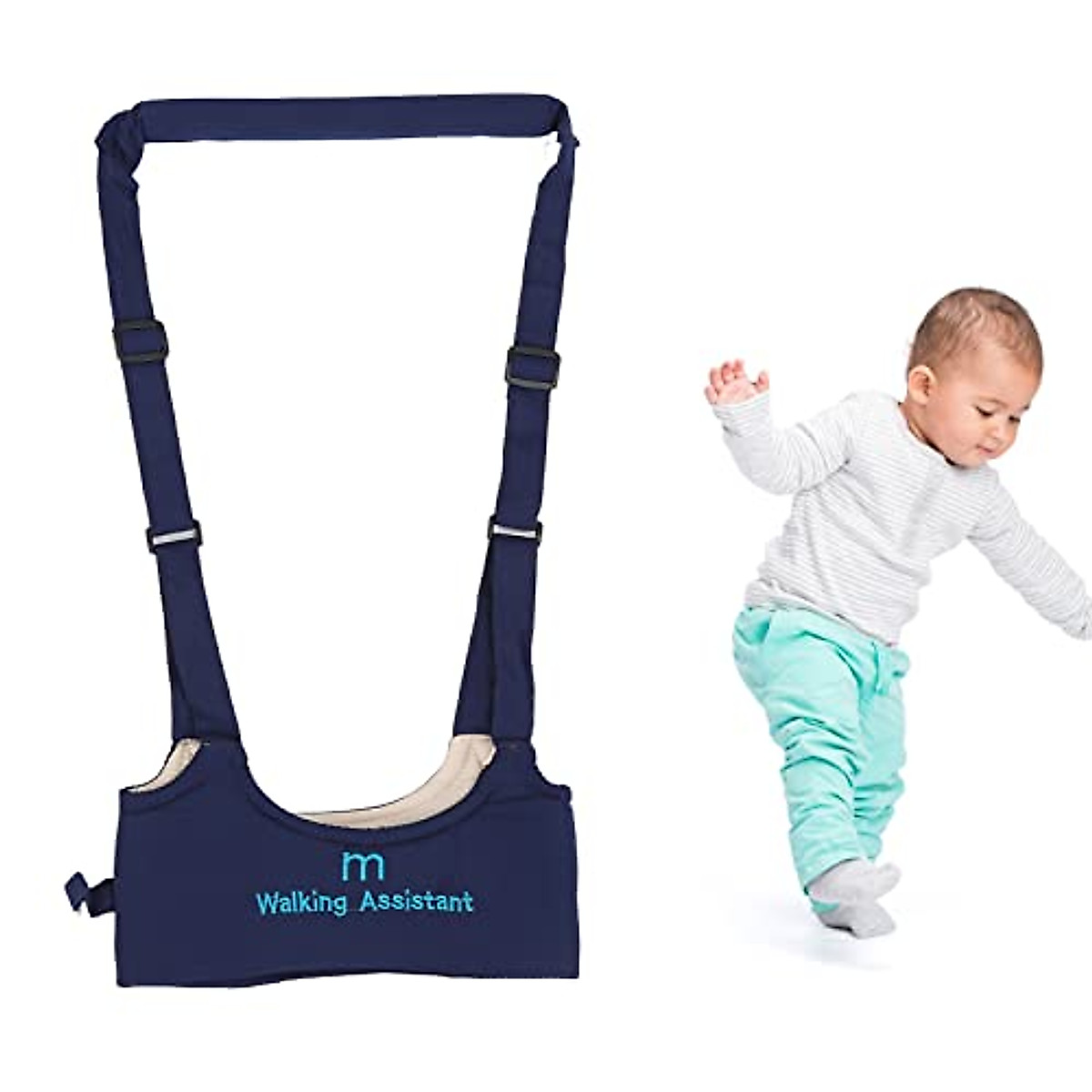 Baby Walking Harness, Adjustable Comfortable Breathable Anti Lost Baby Girl Walker for Infant Child Activity(Navy Blue)