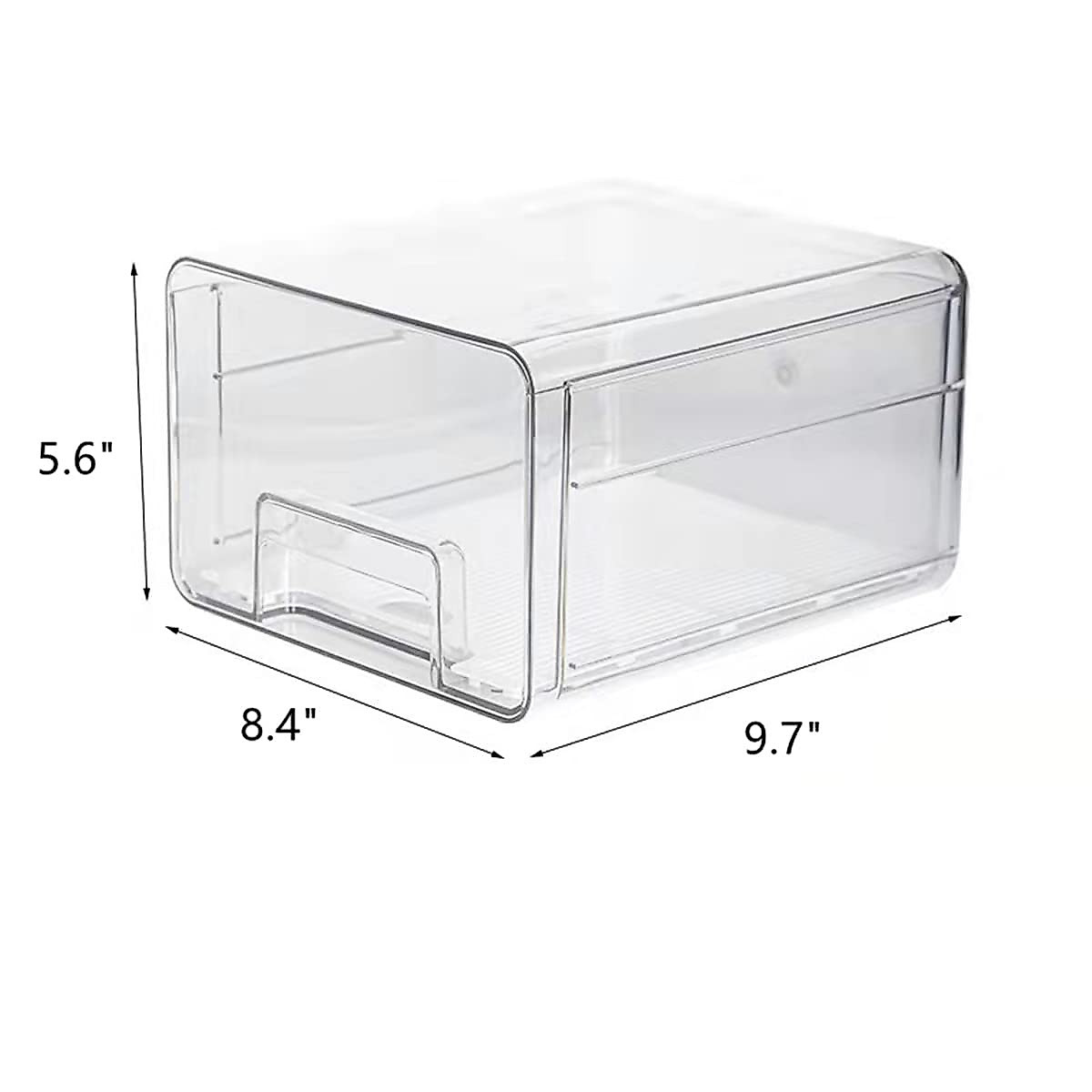 Qielie 2 PCS Stackable Food Container Fruite Drawer for Refrigerator Vegetable Storage Box