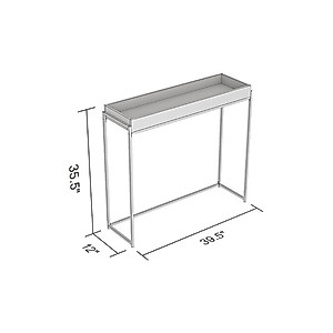Safdie & Co. Table 35L Brown Reclaimed Wood Sunken Tray, 12D x 39.5W x 35.5H in
