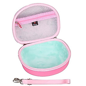 Mchoi Hard Carrying Case Suitable for Riwbox CT-7 Pink/for Jack CT-7S Cat Green 3.5mm/ for iClever IC-HS01 Bluetooth Wireless Over-Ear Headphones Headset for Kids Travel Protective Case, Case Only