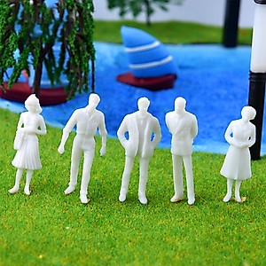 BQLZR White Model Train People Figure Passengers 1:200 Scale Pack of 100