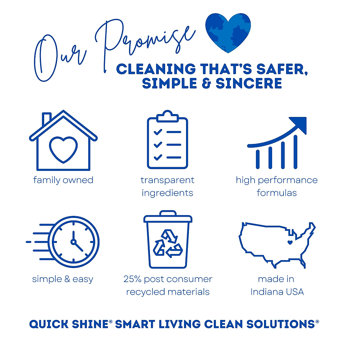 Quick Shine Hardwood Floor Luster 64oz | Plant-Based Cleaner & Polish w Carnauba | Simply Squirt & Spread | Don't Refinish It, Quick Shine It | Safer Choice Cleaner | Restore-Protect-Refresh