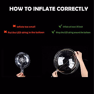 ComboJoy 12 Pack Big Light Up BOBO Led Balloons with Stick and Sequins | Transparent Balloons Glow in the Dark, Flicker in the Daylight | Perfect Supply for Glow Stick Party, Birthday Party, Wedding