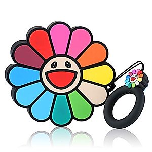 JoySolar for Airpods Pro 2019/Pro 2 Gen 2022 Case Cute 3D Cartoon Character Soft Silicone Air pods Pro Fashion Funny Cover, Kawaii Fun Keychain Design Girls Boys, Cases for Airpod Pro Color Flower