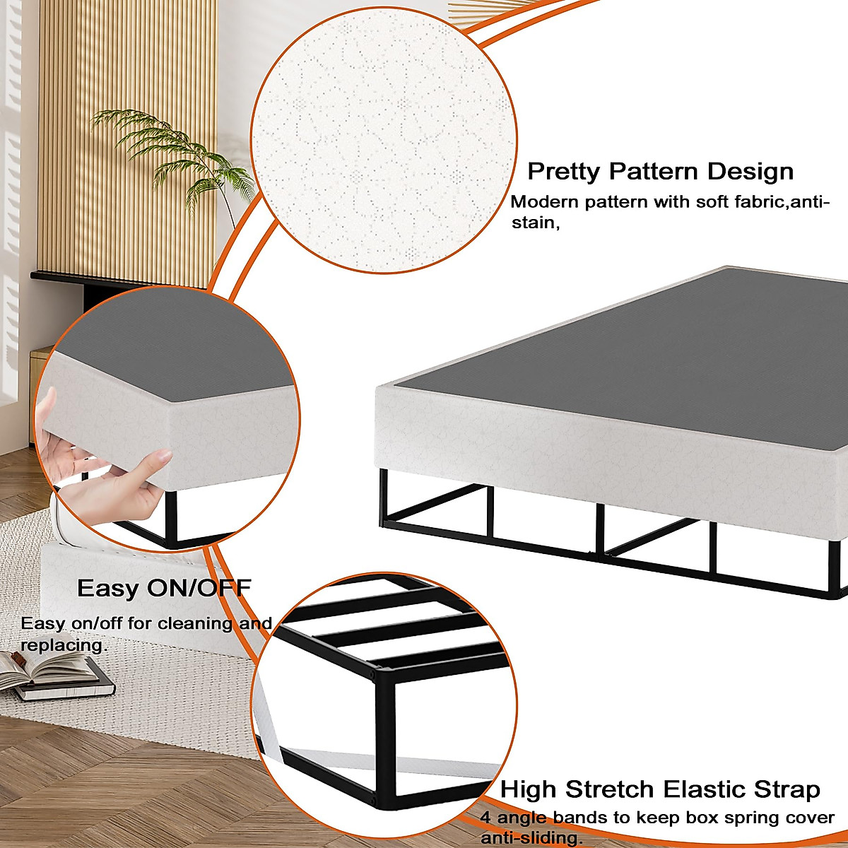 Box Spring for Queen Bed 9 Inch High Profile Queen Box Spring Heavy Duty Metal Queen Size Box Spring Mattress Foundation Sturdy Queen Box Springs for Bed Frame Platform Noisy Free (9 Inch, Queen)