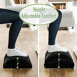 CozyErgo Adjustable Foot Rest for Under Desk at Work - Ergonomic Under Desk Foot Rest Helps with Knee & Back Pain - Under Desk Footrest Supports Swollen Ankles - Desk Foot Stool Posture Corrector