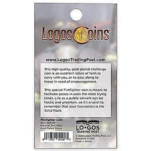 Firefighters Coin, Firefighter Challenge Coin, Pocket Token of Appreciation and Protection. “My God, in whom I Trust”. Gold-Color Plated Challenge Coin. Firefighter Souvenir, Psalm 91 Gift