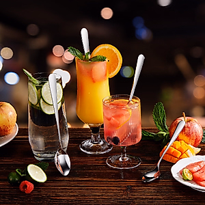 KEAWELL Premium 4-Piece Louise Long Handle Iced Tea Spoons, 18/10 Stainless Steel Long Teaspoons, Long Coffee Spoons, Cocktail Stirring Spoons, Dishwasher Safe (7.5", 4)