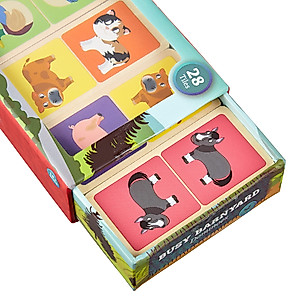 Imagination Generation Busy Barnyard Wooden Dominoes - Reversible! Classic and Matching Games (28pcs)