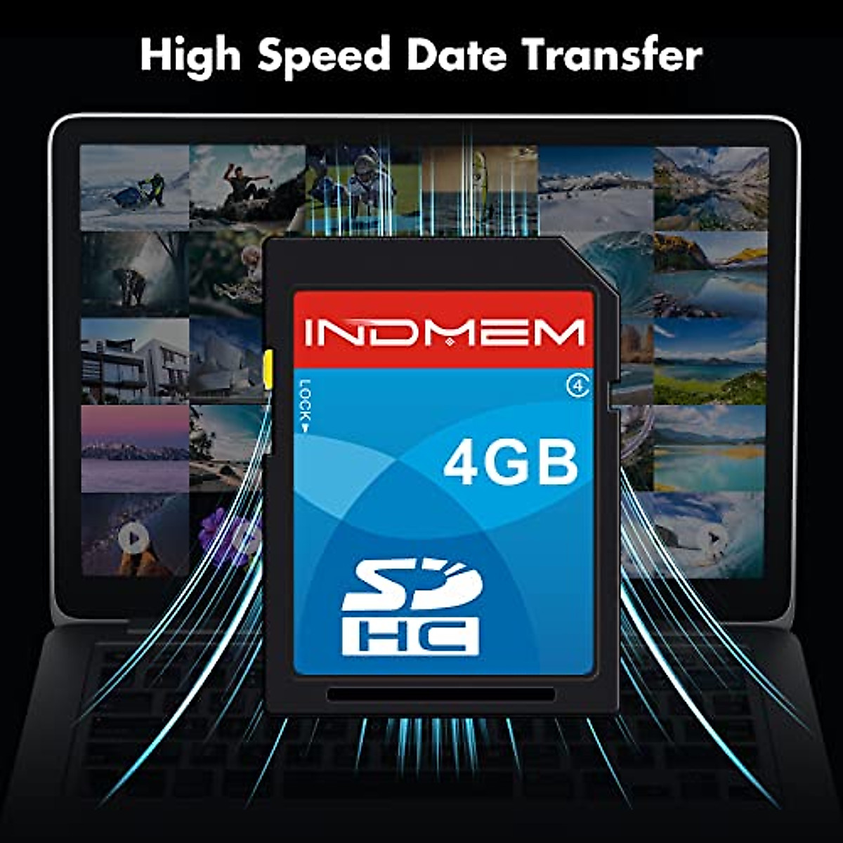 INDMEM SD Card 4GB SDHC Class 4 Flash Memory Card 4 GB Digital Camera Cards 2 Packs