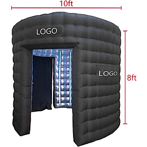 Inflatable 360 Photo Booth Enclosure, RGB Lights Backdrop Photobooth 10ft (Width) x 8ft (Height) for Party Events Live Streaming Rental