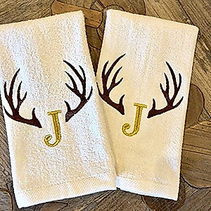 Personalized Rustic Antler Towel Set (2)