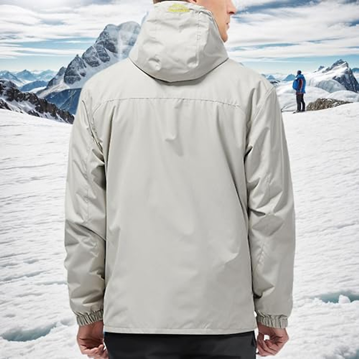 HVECZIXP Men's Women's Waterproof Lightweight Rain Jacket With Hood Zipper Trench Outdoor Windproof Jacket For Hiking Travel