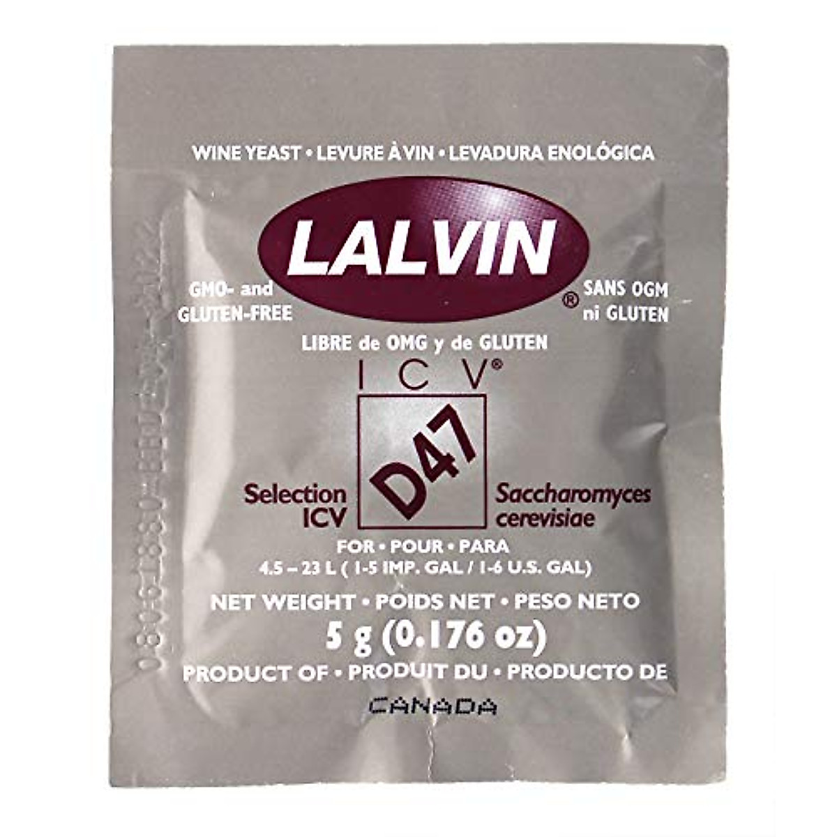 Lalvin ICV-D47 Wine Yeast, 5g - 10-Pack
