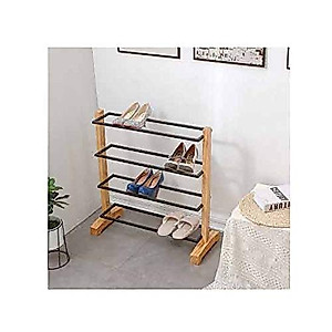 MFCHY Shoe Rack Multi-Layer Wrought Iron Simple Doorway Home Minimalist Creative Solid Wood Storage Rack Rack (Size : 76cm high)