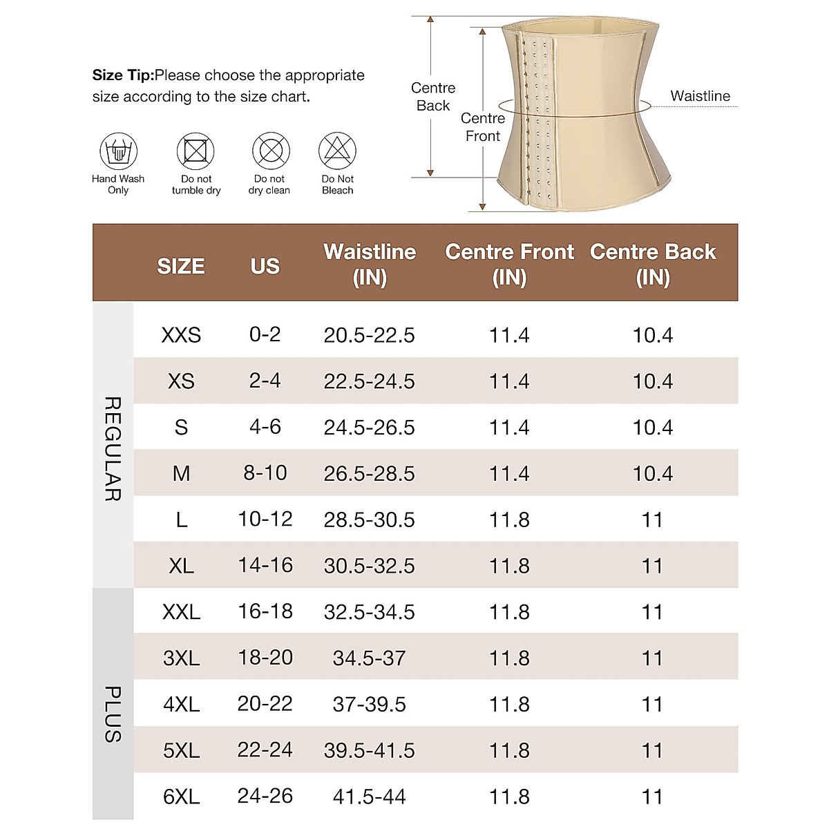 Lover-Beauty Waist Trainer for Women Latex Corsets Waist Cincher Workout Girdle Hourglass Body Shaper (3X-Large, Beige)