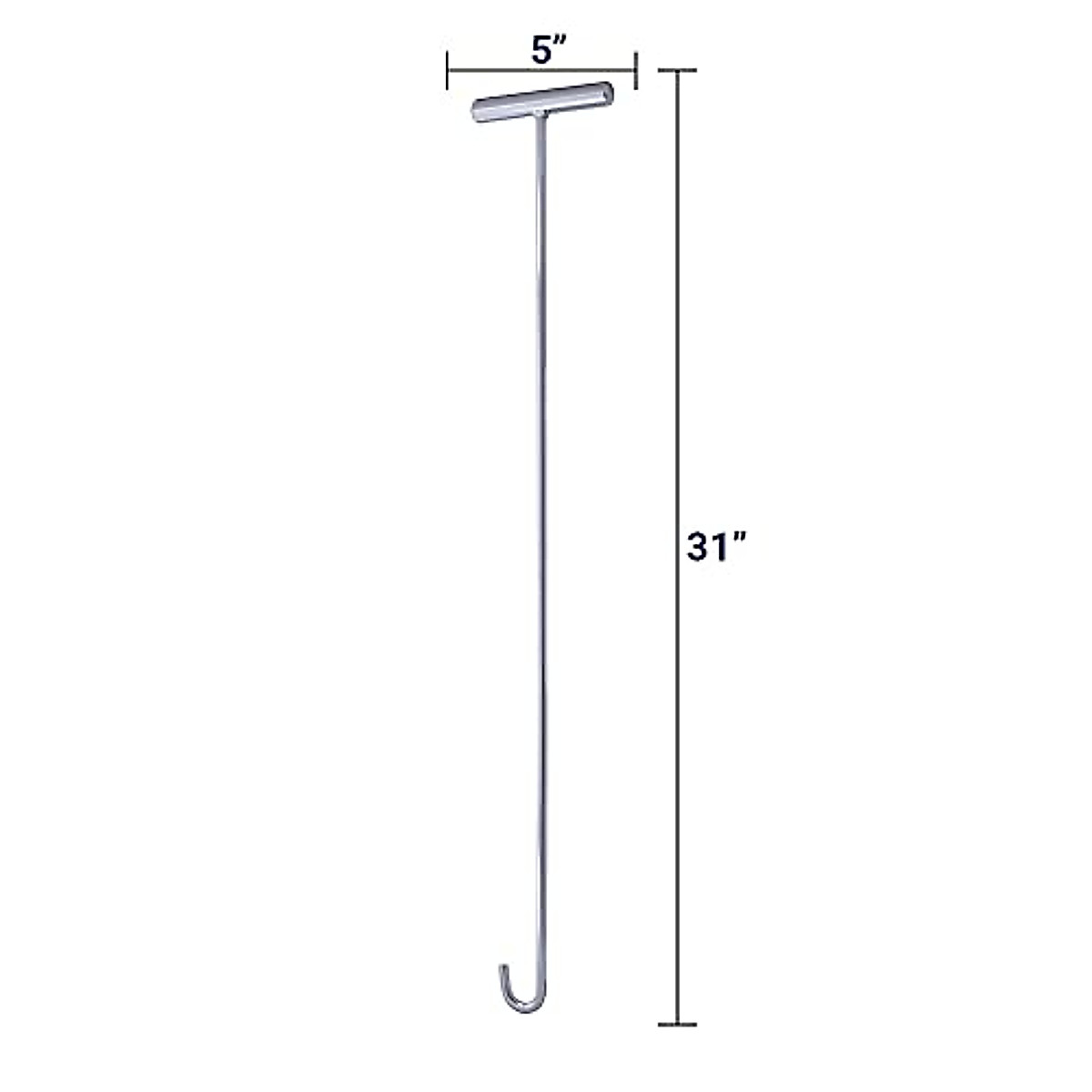 United Pacific 31-inch Heavy-Duty Chrome Plated 5th Wheel Pin Puller, Solid Steel Rod w/5in Wide Handle - 31" - J-Hook - Pack of 10