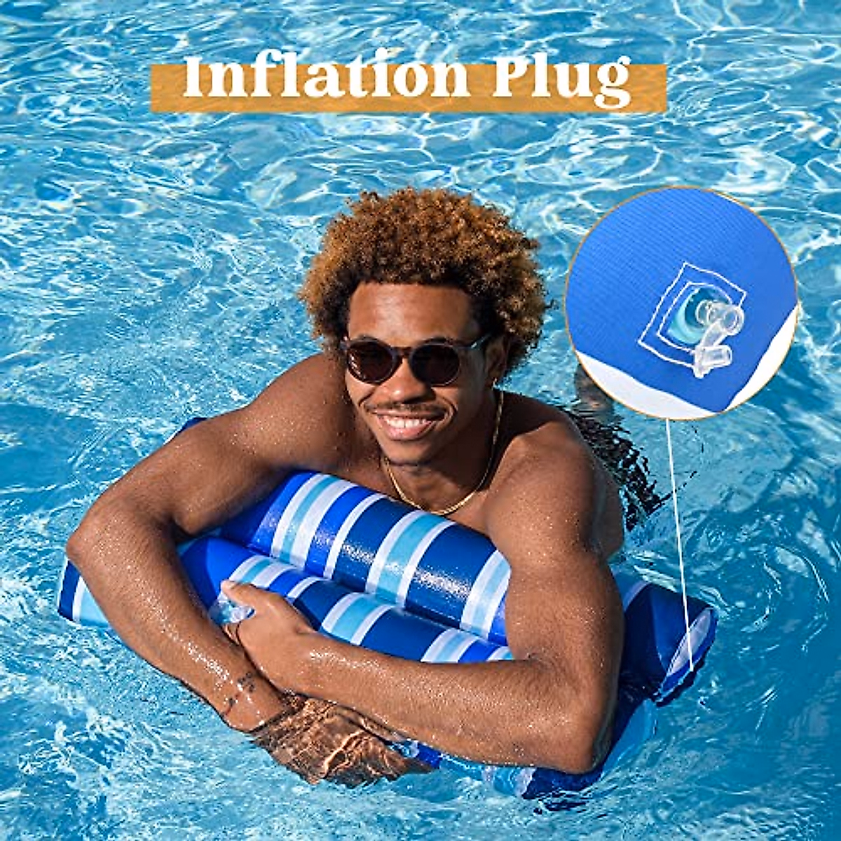 Sloosh 3 Pack Inflatable Pool Float Hammock, Water Hammock Lounges, Multi-Purpose Swimming Pool Accessories (Saddle, Lounge Chair, Hammock, Drifter) for Pool, Lake, Outdoor, Beach