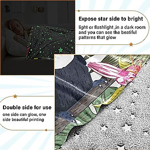 Joko Ivery Tropical Palm Leaves Birds Premium Soft Travel Blanket Pillow Airplane Blanket with Hand Luggage Belt & Backpack Clip Airplane Essentials 2 in 1 for Airplane Train Bus Car