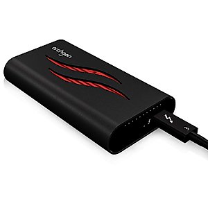 Archgon 1TB Thunderbolt 3 Certified Aluminum External SSD Portable M.2 PCIe NVMe Solid State Drive with Dual Layer Heatsink Max. Speed up to Read 3400MB/s Model X92 (1TB, Black)