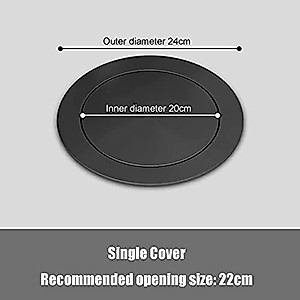Trash Cans Lids, Stainless Steel Trash Grommet Countertop Built-in Trash Bin Balance Flap Cover Round Recessed Counter Top Cover Waste Chute Wastebasket Cover XJJUN ( Color : Black , Size : D-24cm )