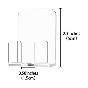 LUEXBOX 2 Pcs Acrylic Razor Holders for Shower Wall, Self Adhesive Waterproof Razor Rack for Bathroom, Compatible with Fusion 5 Proglide, Mach 3 Classic(Clear)