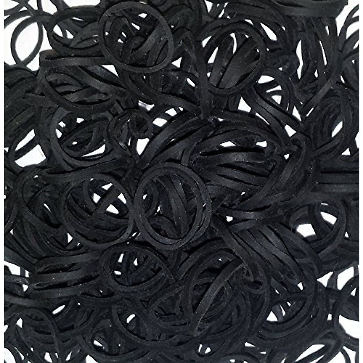 1000, Black, Standard Size, US Made Rubber Hair Bands for Pony Tails and Braids