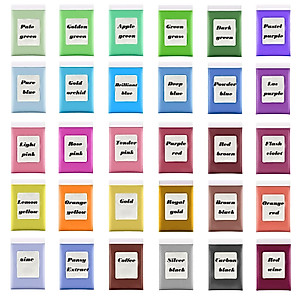 Mica Powder, 30 Color Resin Pigment, Natural Cosmetic Grade Shimmer Mica Powder for Epoxy Resin/Bath Bombs/Candle/Soap/Lip Gloss/Slime. Candle Dye,Soap Making Dye,Resin dye.