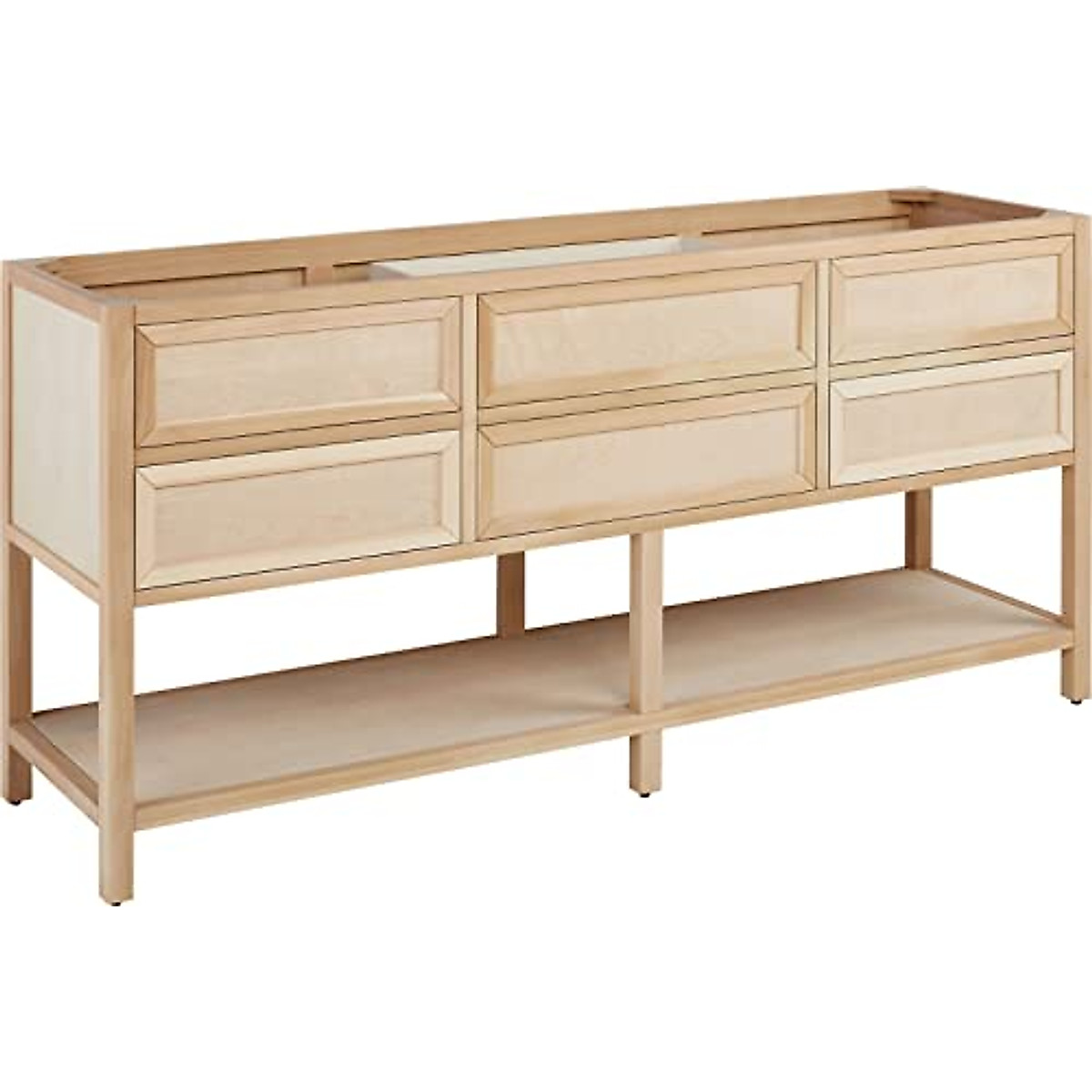 Signature Hardware 953748-72-UM-0 Robertson 72" Double Vanity Cabinet Set with Wood Cabinet, Quartz Vanity Top and Oval Undermount Sinks - No Faucet Holes